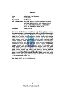 ANALISIS POSTUR KERJA OPERATOR DENGAN METODE BRIEF SURVEY DAN PERANCANGAN ALAT BANTU KERJA DI ...